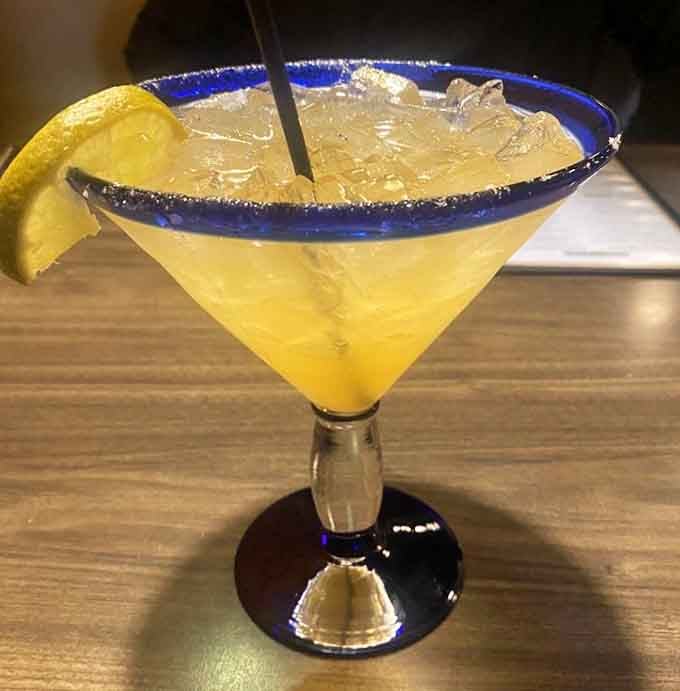 A perfectly crafted cocktail with a sugar rim signals that Harbor House takes its beverage program seriously.