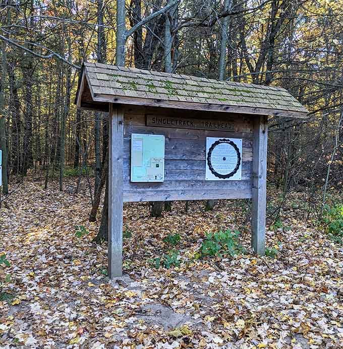 Trail maps and information boards: because even wilderness adventures need a little guidance sometimes.