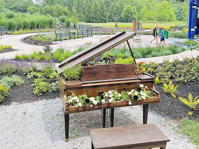 Someone brilliantly transformed a piano into a planter, creating the kind of whimsy that makes you stop and smile every single time.