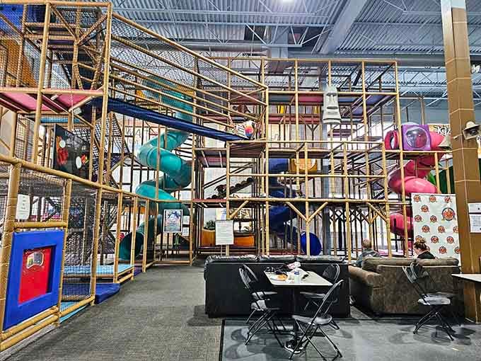 This indoor playground looks like it was designed by someone who actually remembers what childhood adventure feels like.