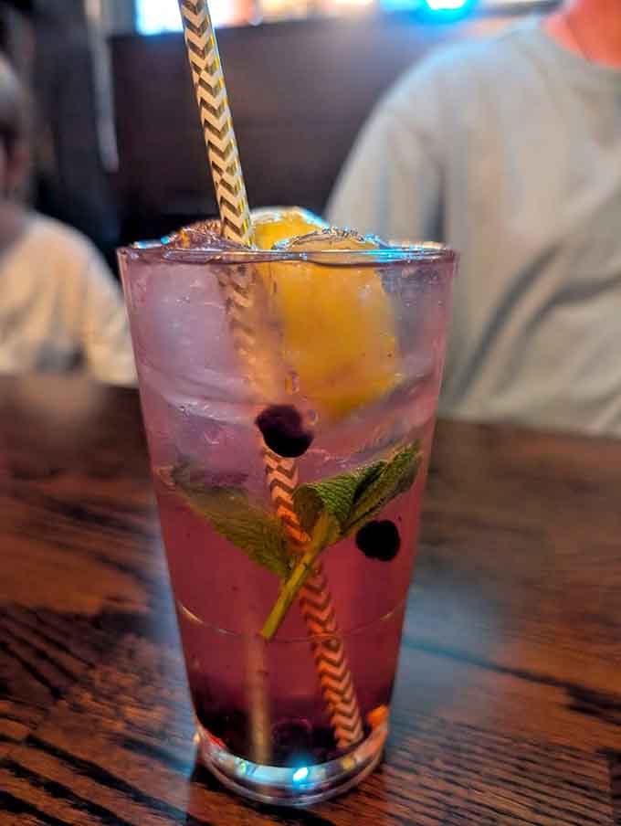 A blueberry smash so photogenic it deserves its own social media account and a modeling contract.