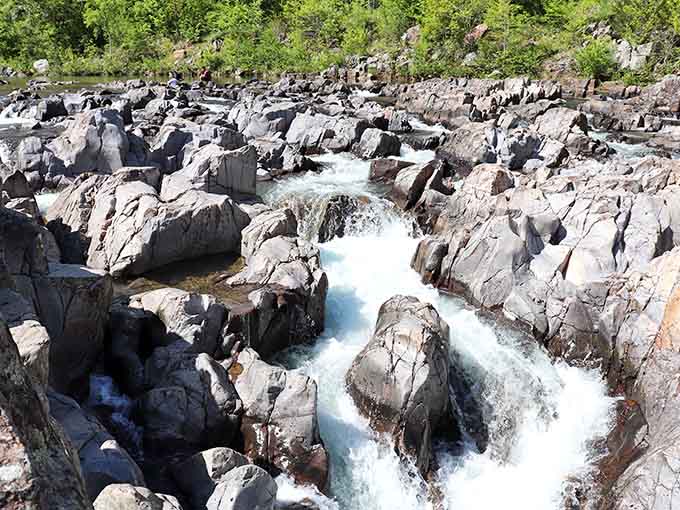 When water runs high, the shut-ins transform into a churning display of nature's raw power.