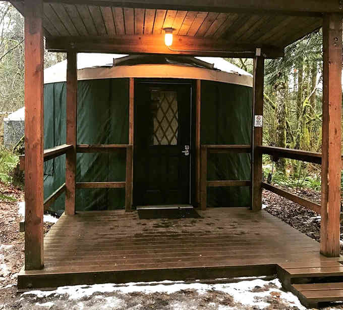 This yurt offers glamping vibes for folks who want nature without completely roughing it outdoors.