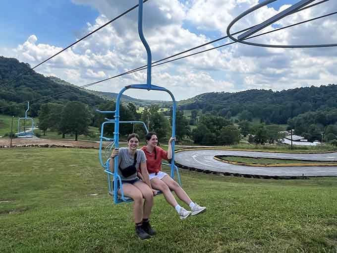 The chairlift ride up offers stunning valley views and a moment to catch your breath between runs.