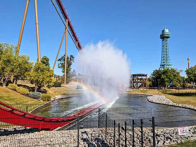 When physics meets fun on the water, creating rainbows that make even the most skeptical adult believe in magic.