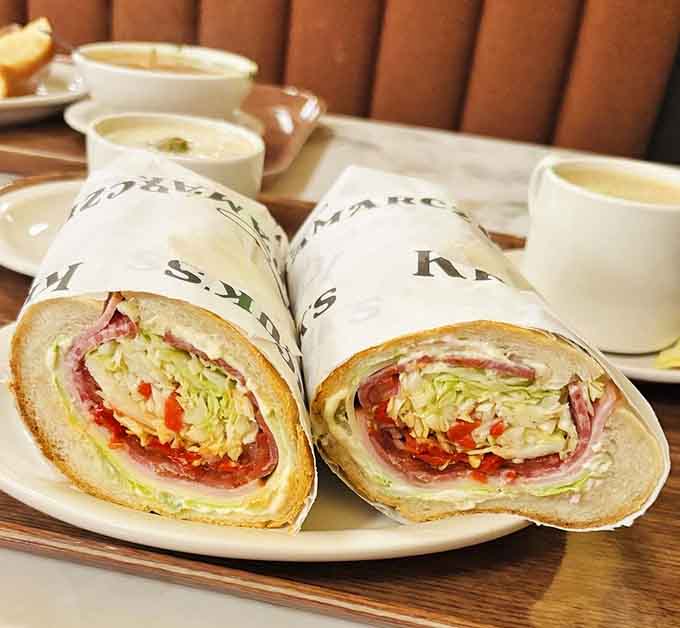 This grinder is stuffed so generously, you might need an engineering degree to figure out the first bite.