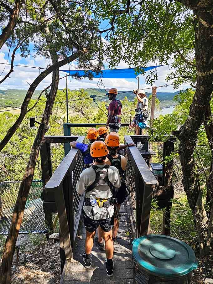 The calm before the storm of adrenaline, where anticipation builds and adventure is just one step away from reality.