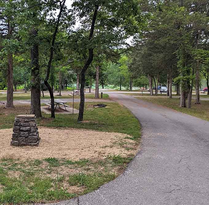 Well-maintained paths wind through the campground, making it easy to explore without getting hopelessly lost.
