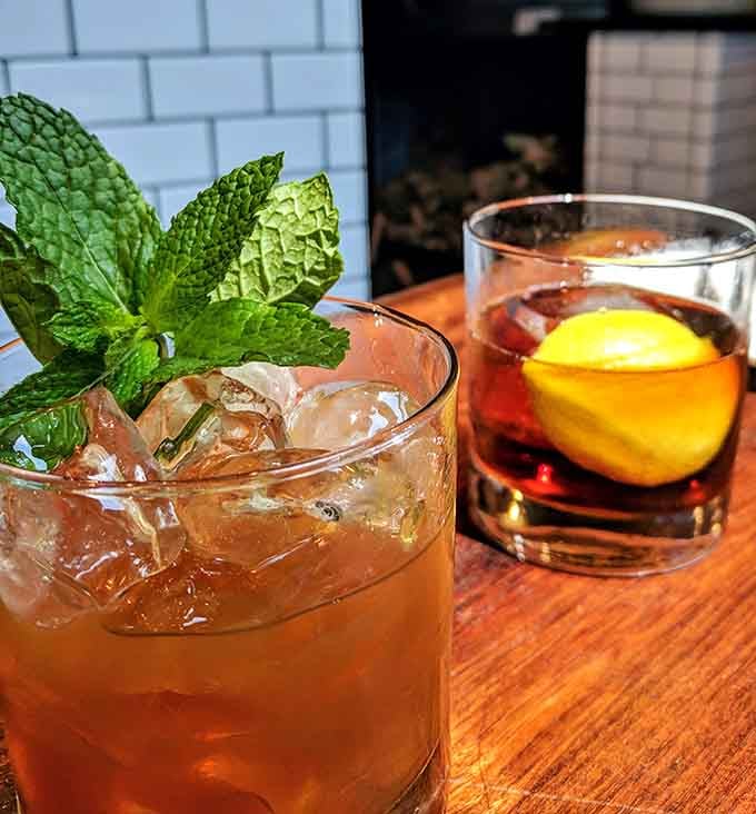 Craft cocktails with fresh herbs and citrus prove this tiny spot takes every detail seriously.
