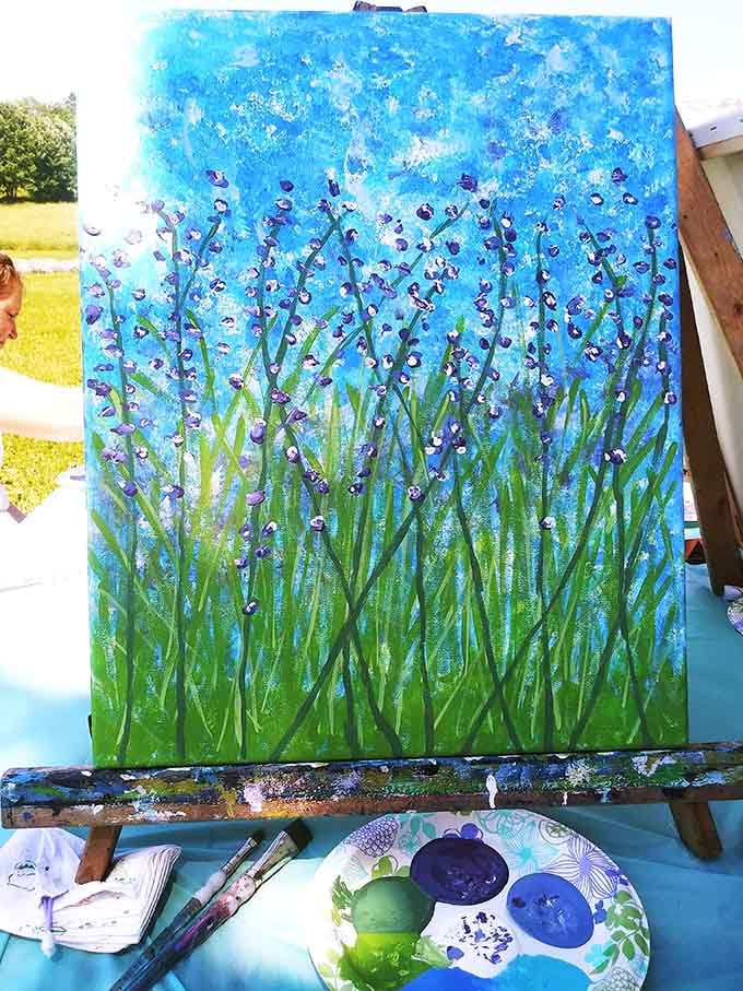 Someone got inspired enough to paint the fields, proving that art really does imitate life here.
