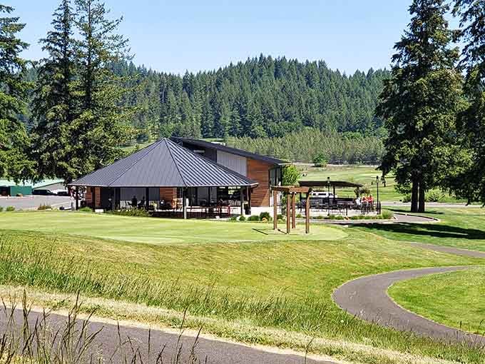 Mallard Creek's golf course and RV resort blend recreation with relaxation, surrounded by Oregon's natural beauty.