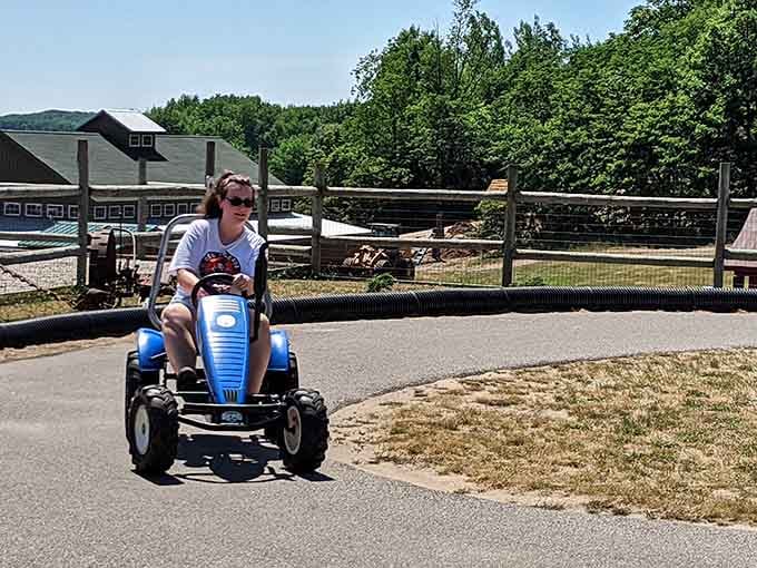 Pedal-powered go-karts let kids burn energy the old-fashioned way, no batteries required, just pure determination and leg power.