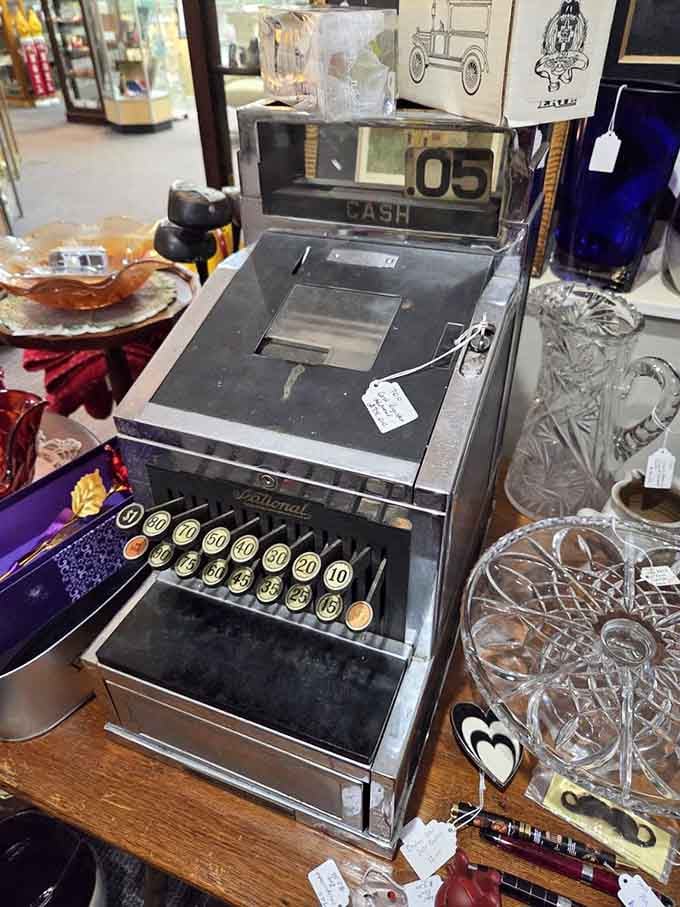 An old cash register that rang up purchases when a nickel actually bought you something worthwhile.