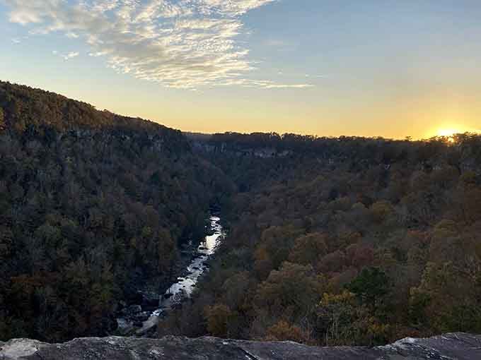 Golden hour over Little River Canyon proves that Alabama sunsets can compete with anywhere, no contest needed here.