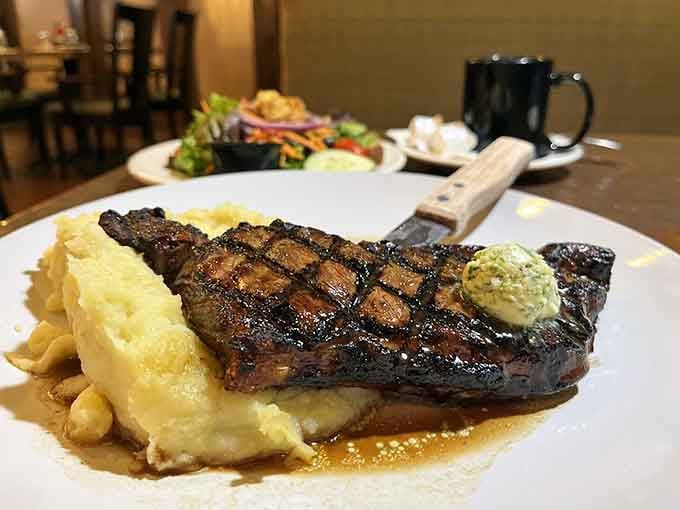 A steak this perfectly grilled deserves its own standing ovation, or at least a moment of silence.