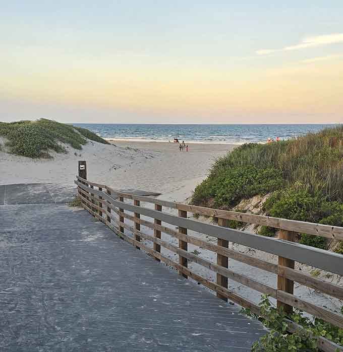 The wooden walkway leads you from your car to your happy place in about thirty peaceful, anticipation-filled seconds.