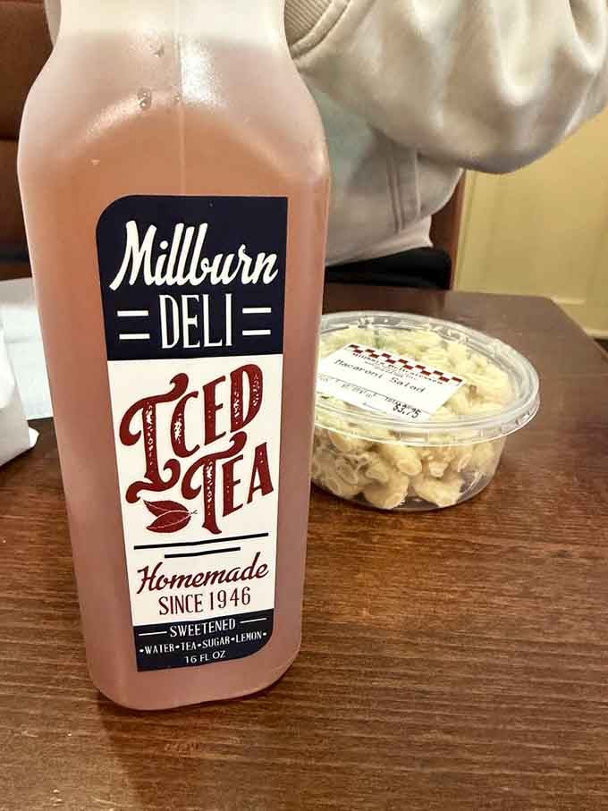 Homemade iced tea and creamy sides sit together like the perfect supporting cast in your lunchtime production number.