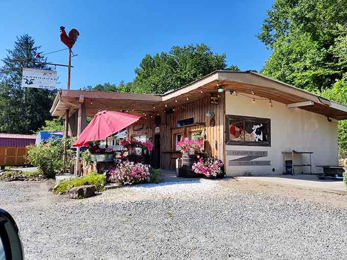The Farmhouse Diner sits ready to serve breakfast at any hour, because time is just a suggestion here.