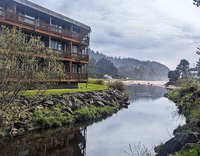 Hawk Creek meanders peacefully through town, adding a touch of tranquil waterway magic to an already picturesque setting.