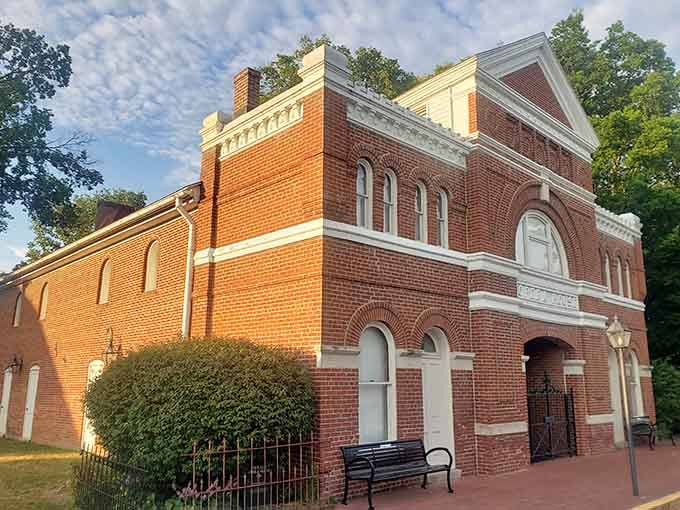 This beautifully preserved brick building stands as a testament to New Harmony's commitment to preserving its fascinating architectural heritage.