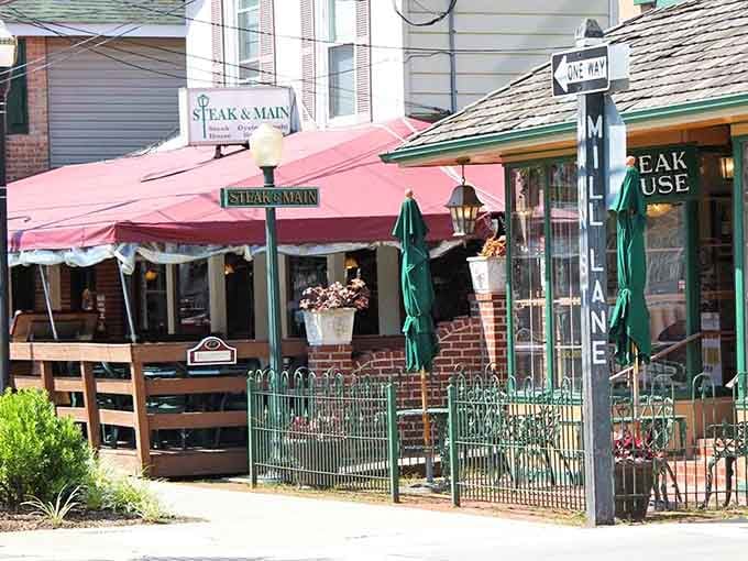 Sidewalk seating that invites you to linger over lunch while watching the world go by at a gloriously unhurried pace.