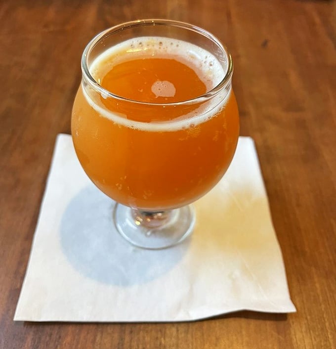 Orange tangerine vanilla brew that's basically sunshine in a glass, perfect for washing down all that smoky goodness.