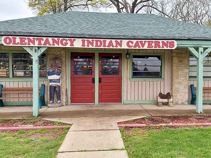 The entrance beckons visitors to discover what lies beneath Delaware's unassuming surface, adventure awaits inside.