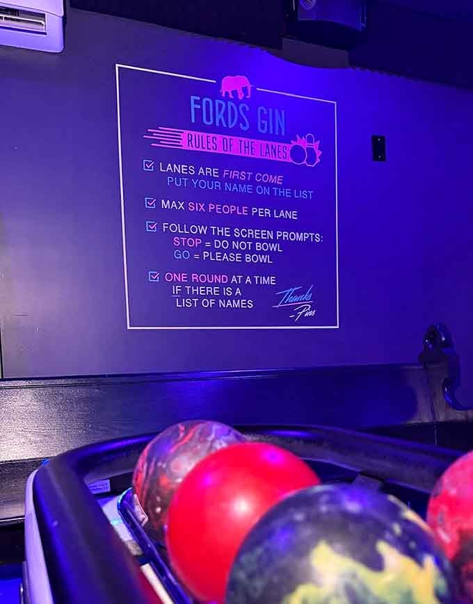 Ford's Gin knows you need rules when things get competitive, because someone always tries to bowl during someone else's turn.