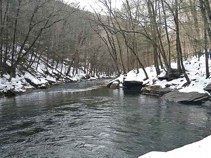 Even winter can't diminish the Blue Hole's beauty, though swimming becomes significantly less appealing in February.
