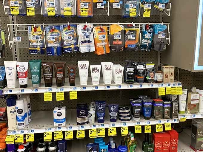 Even grooming essentials get the thrift treatment, because looking good shouldn't require spending your entire paycheck on shaving cream.