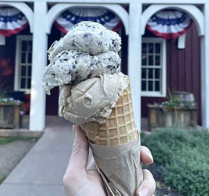 When your ice cream cone requires architectural engineering to stay upright, you know you're doing something right.