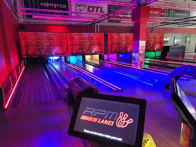 Cosmic bowling adds another dimension to the fun, because apparently go-karts alone weren't enough excitement for one building.
