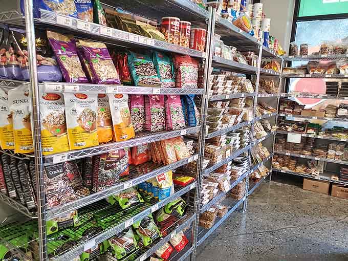 Nuts and seeds in colorful packages, each one promising to make your next recipe taste like you studied abroad.