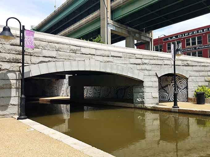 Those elegant stone arches have witnessed more Richmond history than most buildings, now framing your peaceful journey through time.