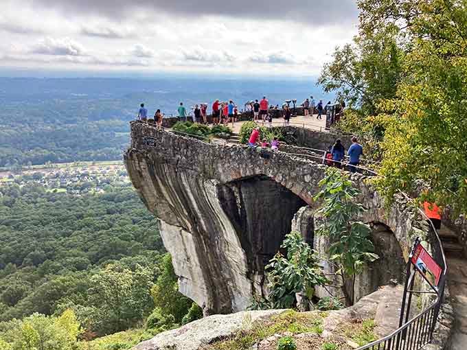 Lover's Leap offers views so stunning that romance practically writes itself against that endless mountain backdrop below.