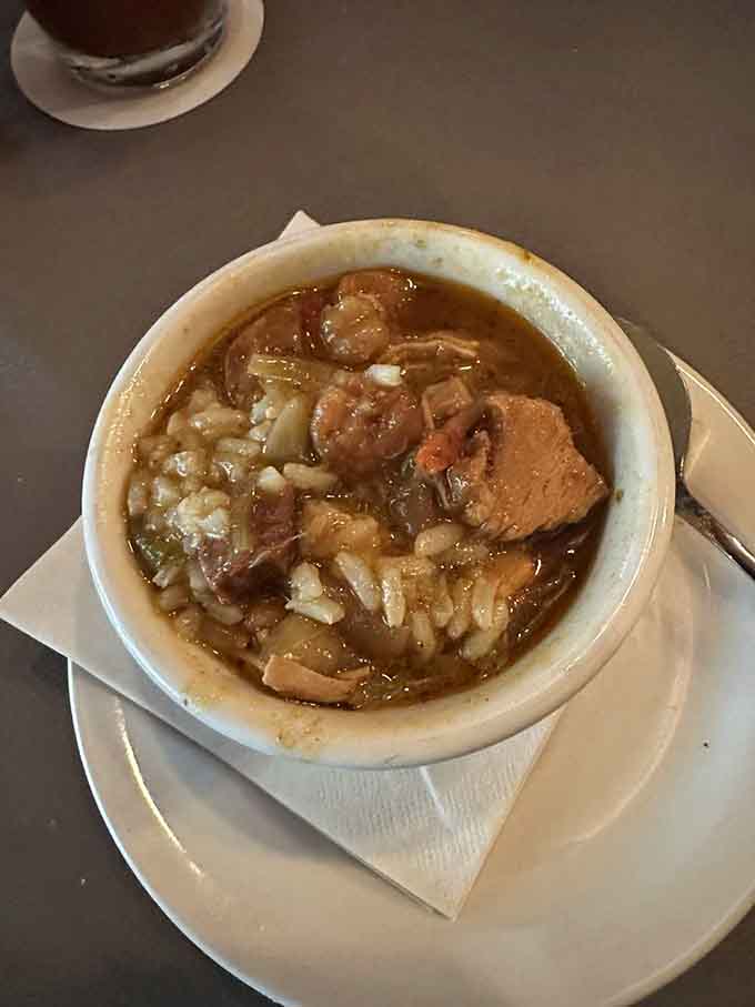 This gumbo is dark, rich, and loaded with chicken and sausage that'll transport you straight to Bourbon Street.