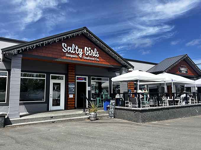 Salty Girls Seafood Co serves ocean-fresh catches in a town that understands coastal living done right.