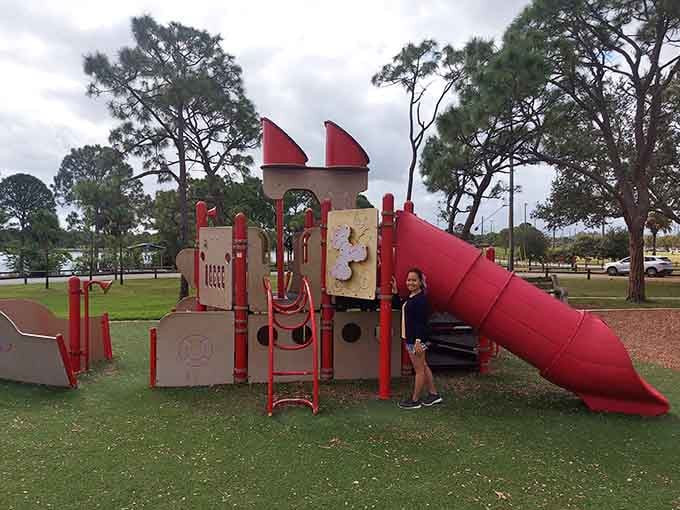 Even the playground area embraces the shark theme, giving younger visitors their own space to burn endless energy.