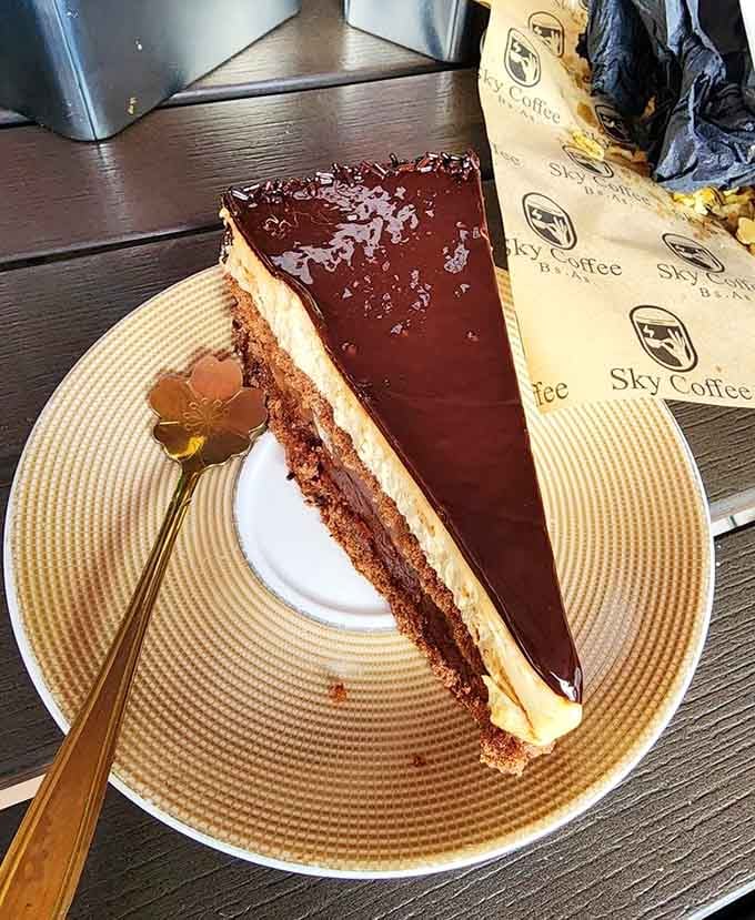 Chocolate mousse cake with a glossy ganache that would make any Parisian patisserie nod in respectful approval.