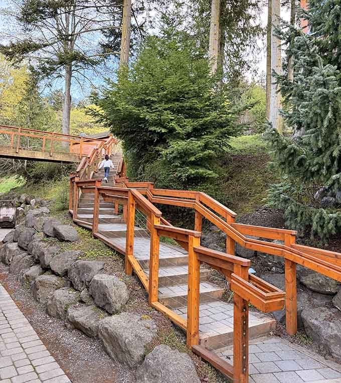 Bridges and staircases winding through the property like nature's own choose-your-own-adventure book come to life.