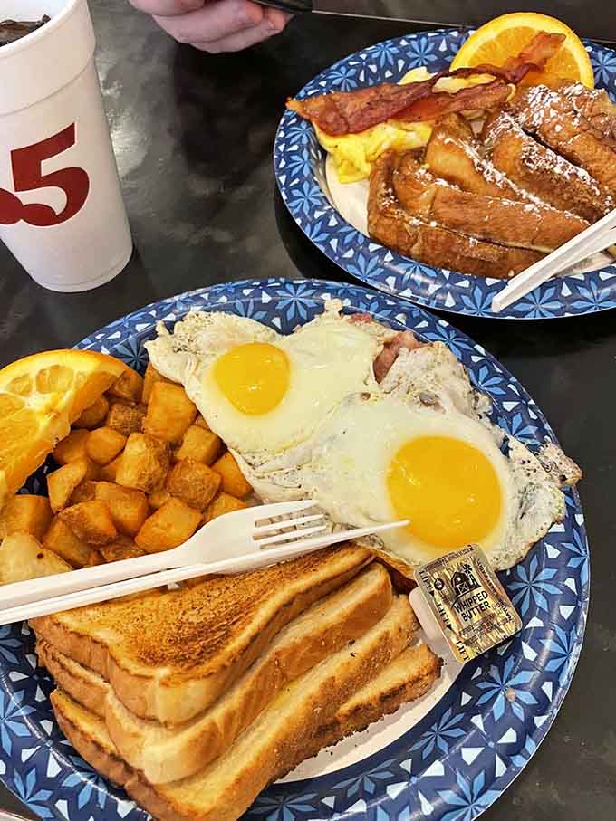 French toast and eggs with home fries prove breakfast is the most important meal, especially when it looks this good.