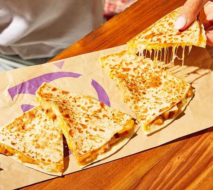 That cheese pull moment when you know your quesadilla is going to be absolutely perfect.