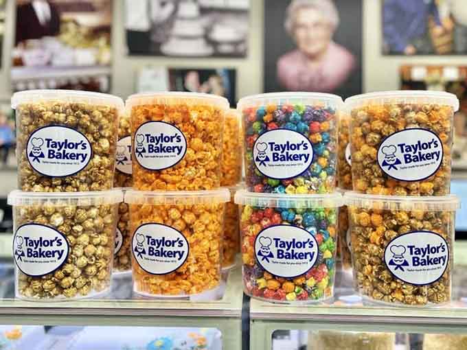 Popcorn in every flavor imaginable, because apparently Taylor's decided donuts alone weren't enough to tempt you with.