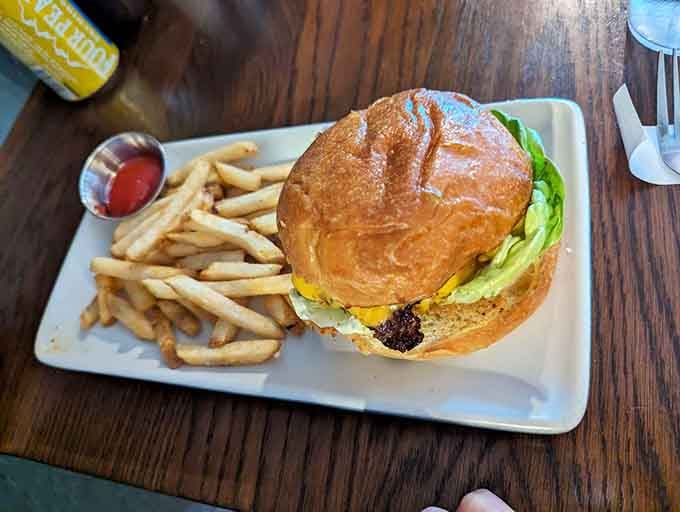 A cheeseburger and crispy fries that remind you why diners became an American institution in the first place, honest and satisfying.