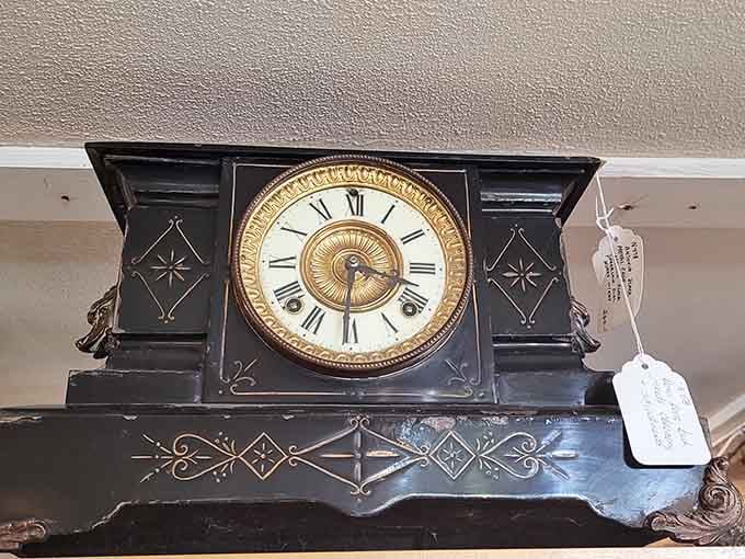 This ornate mantel clock kept time when punctuality actually mattered and people weren't glued to their phones.