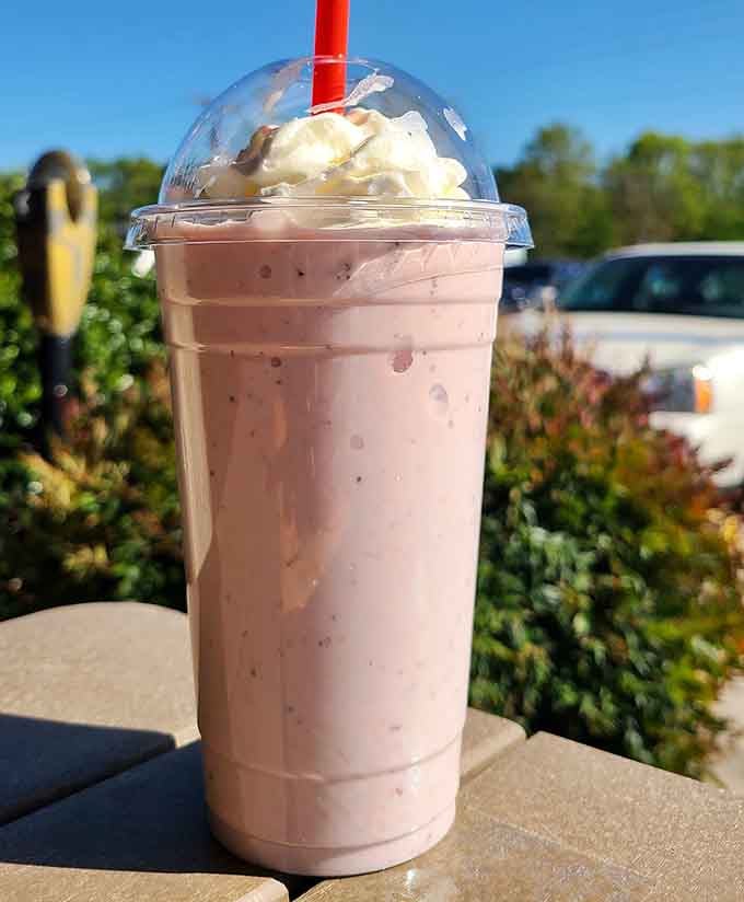 This thick shake topped with whipped cream is what happens when a bakery decides to get serious about beverages too.