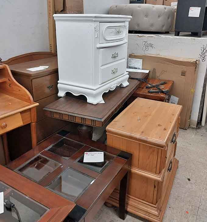 Furniture finds range from shabby chic to surprisingly elegant, all waiting for someone to take them home.