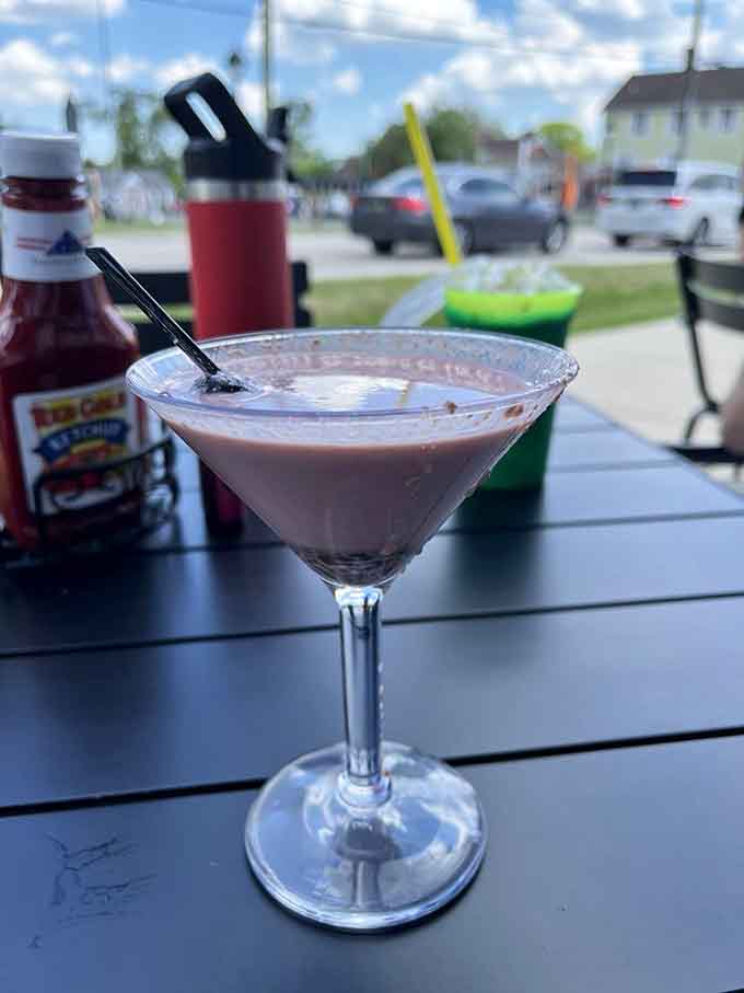 A chocolate martini on the patio proves that century-old taverns can be surprisingly sophisticated when the mood strikes right.
