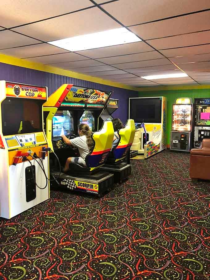 Classic arcade games offer nostalgic fun when you need a break from the summer heat.