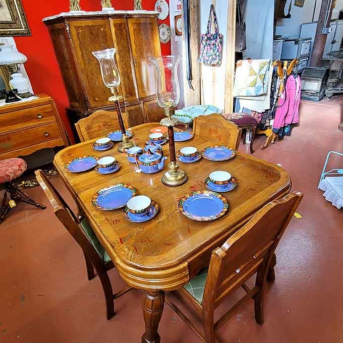 That dining set your grandmother would've called "fancy company furniture" is waiting for its next family gathering.
